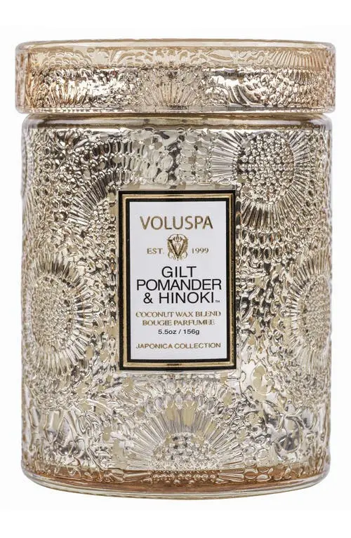 Voluspa Gilt Pomander & Hinoki Small Jar Candle