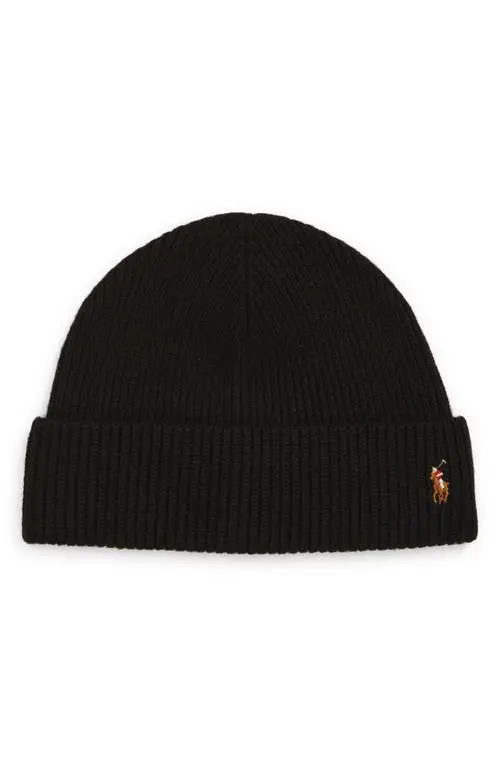 Ralph Lauren Embroidered Logo Beanie - Polo Black