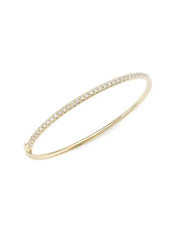 Saks Fifth Avenue Collection 14k & 0.88 Tcw Diamond Bangle - Yellow Gold