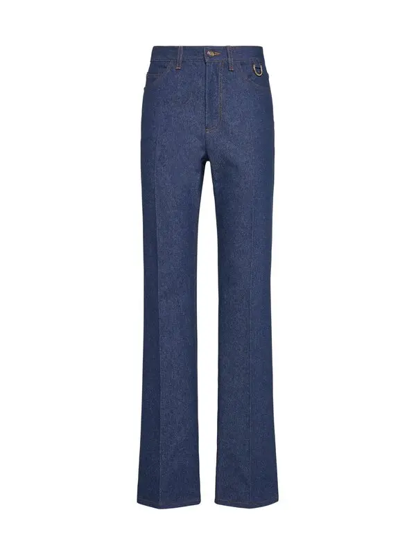 Fendi Logo Embroidered Straight Leg Jeans