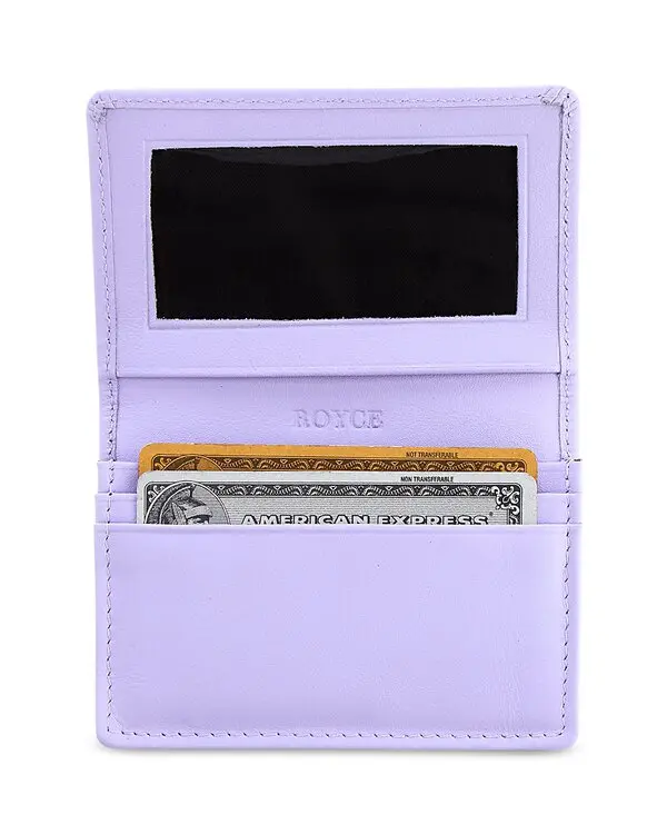 ROYCE NEW YORK Executive Leather Card Case - Lavender