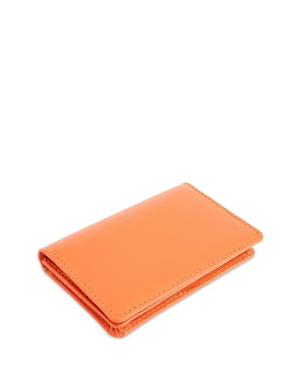 ROYCE NEW YORK Executive Leather Card Case - Orange