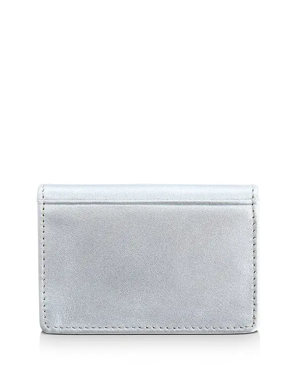 ROYCE NEW YORK Executive Leather Card Case - Silver