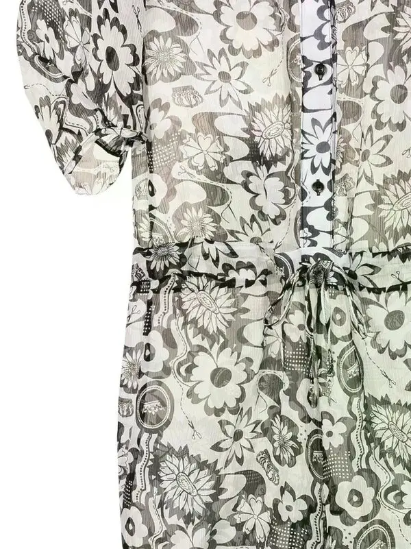 AMIR SLAMA Floral-print Silk Playsuit