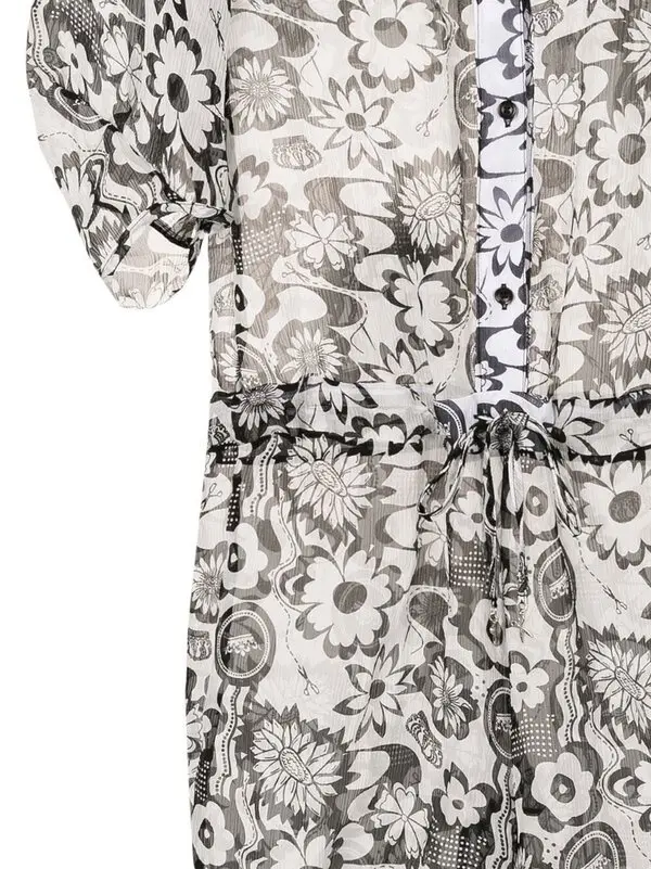 AMIR SLAMA Floral Print Silk Playsuit