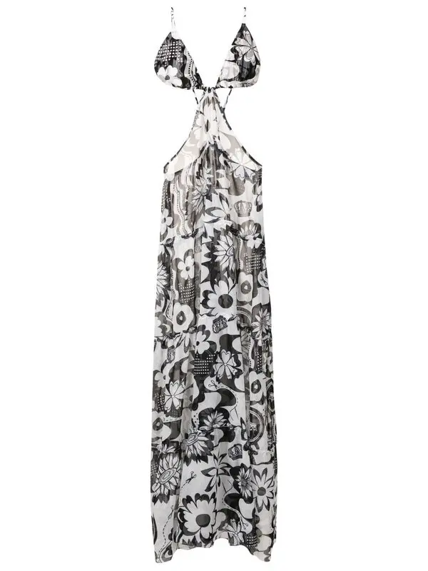 AMIR SLAMA Floral-print Maxi Dress