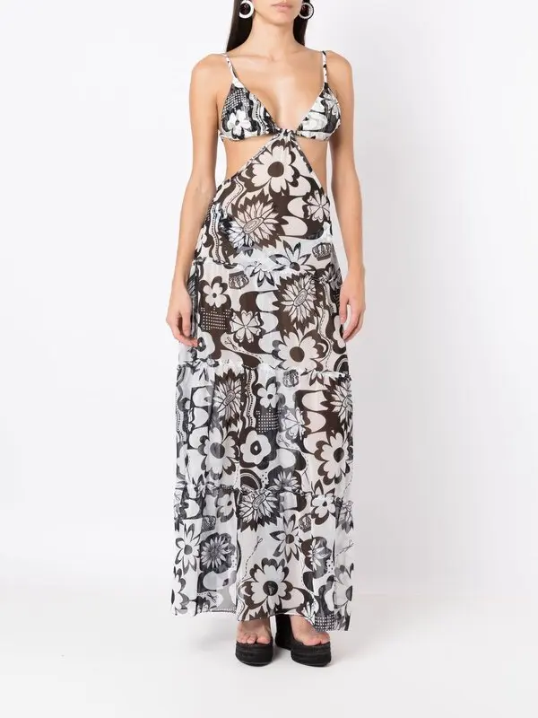 AMIR SLAMA Floral-print Maxi Dress