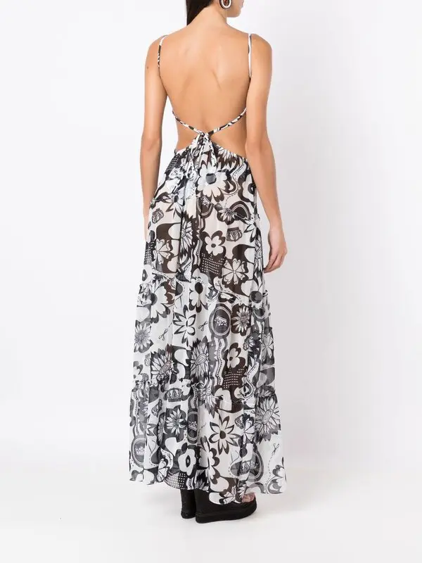 AMIR SLAMA Floral-print Maxi Dress