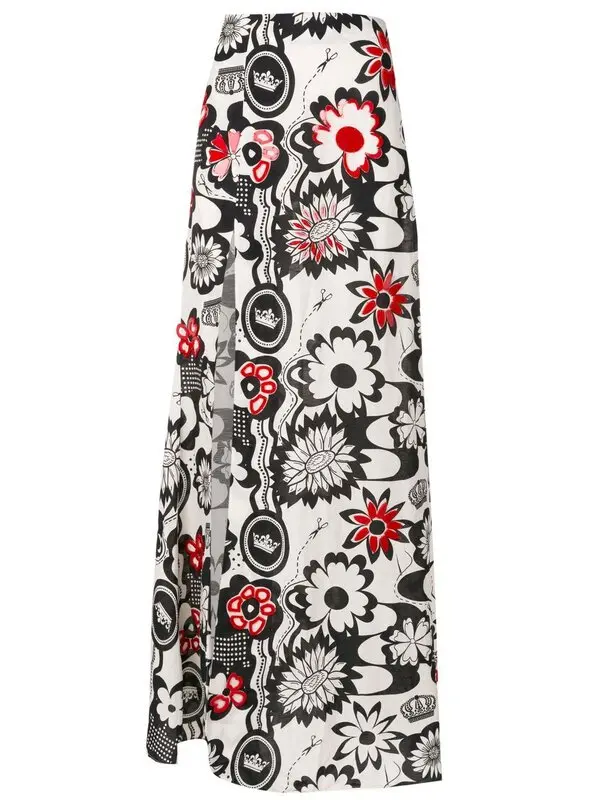 AMIR SLAMA Floral-print Wide-leg Trousers