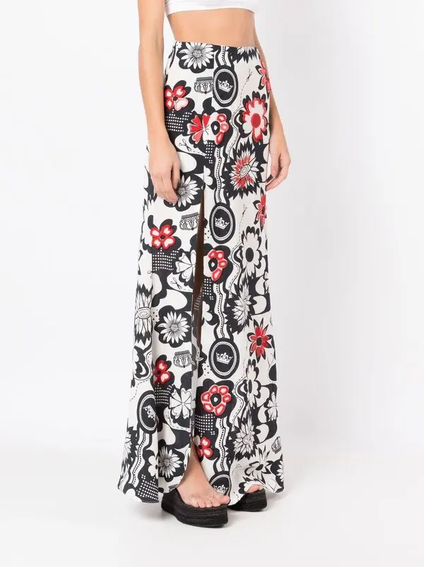 AMIR SLAMA Floral-print Wide-leg Trousers