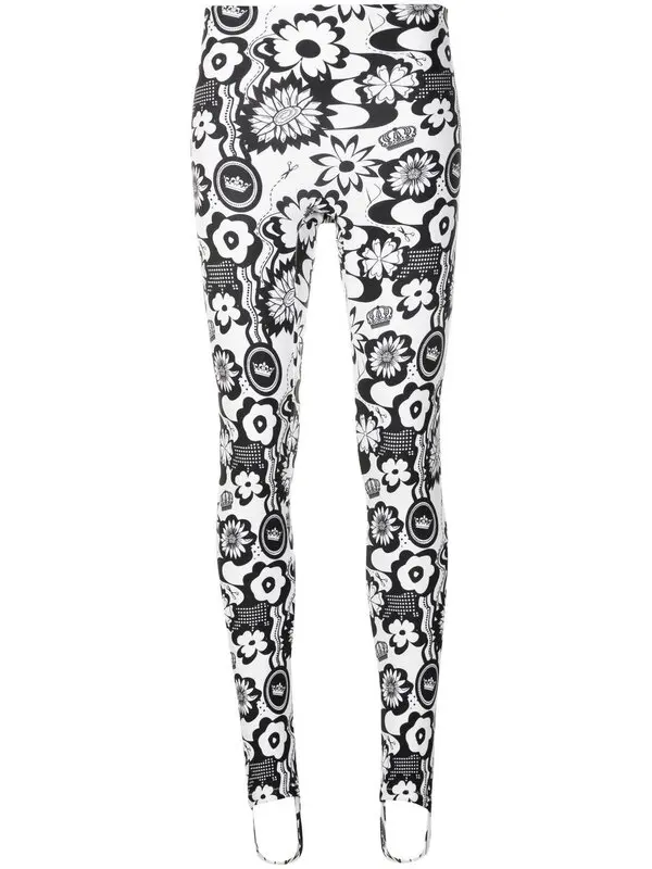 AMIR SLAMA Floral-print High-waisted Leggings