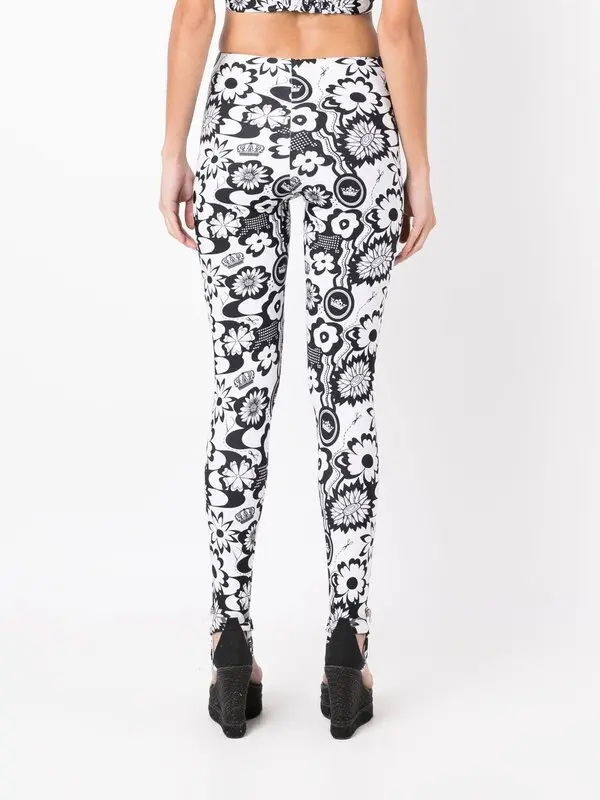 AMIR SLAMA Floral-print High-waisted Leggings