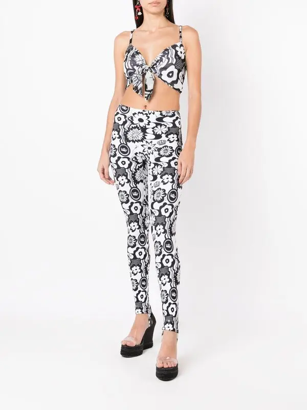 AMIR SLAMA Floral-print Crop Top