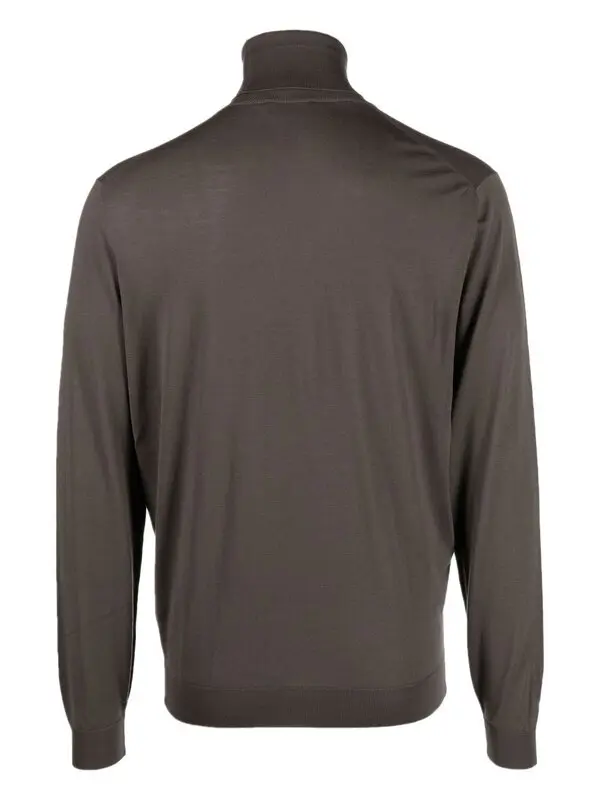 DELL'OGLIO Merino-wool Roll-neck Jumper - Brown