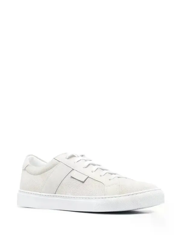 BILLIONAIRE Low Top Leather Sneakers - White