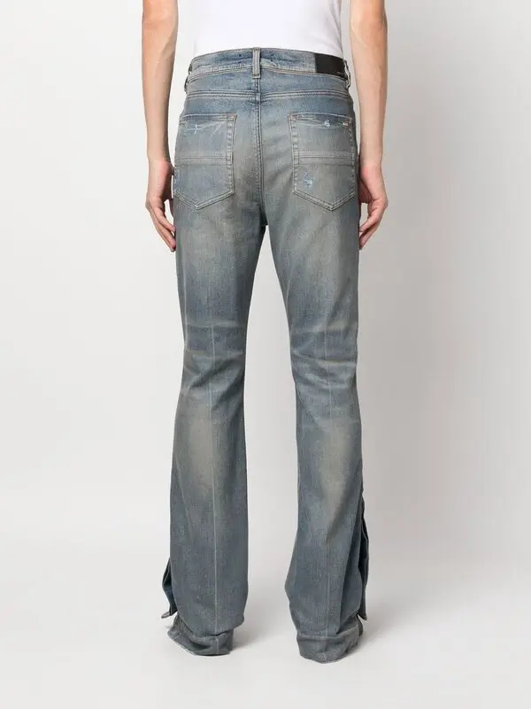 Amiri Ripped Detail Bootcut Jeans - Blue