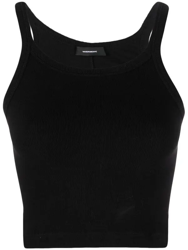 Wardrobe.NYC Scoop-neck Cropped Top - Black