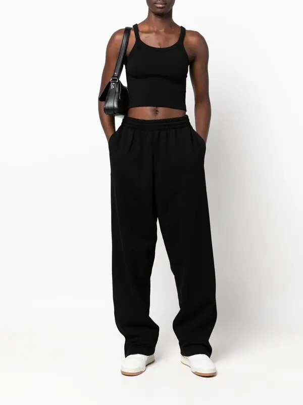 Wardrobe.NYC Scoop-neck Cropped Top - Black