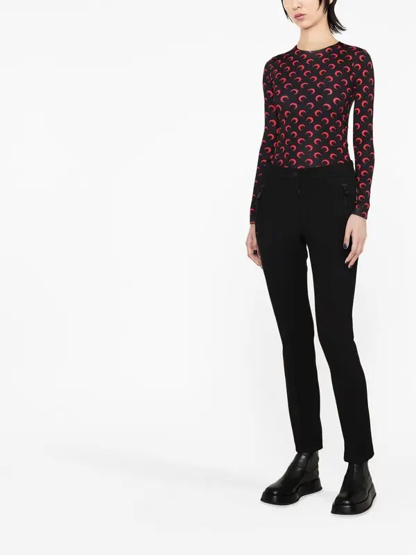 Moncler Logo-patch High-waisted Trousers - Black