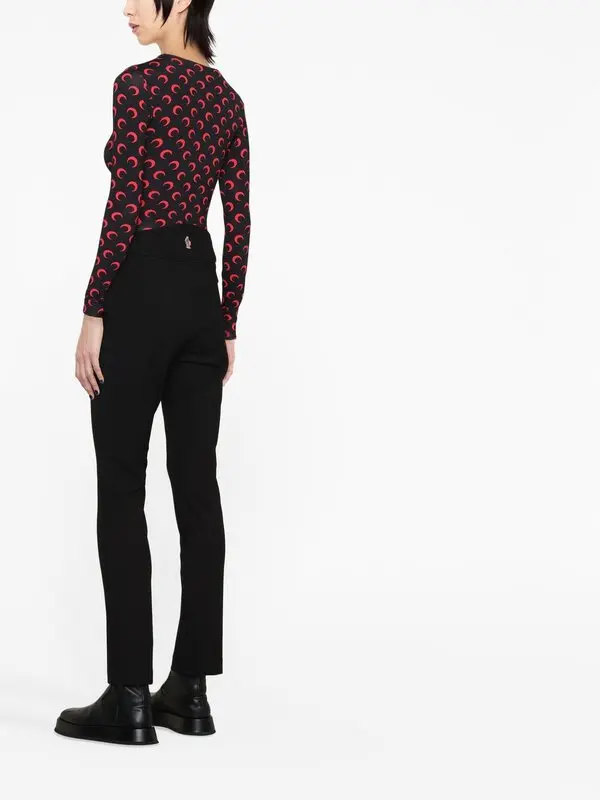 Moncler Logo-patch High-waisted Trousers - Black