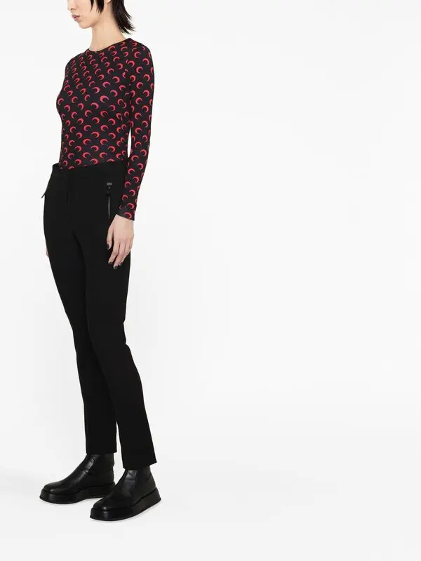 Moncler Logo-patch High-waisted Trousers - Black
