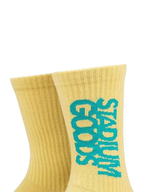 STADIUM GOODS Ribbed Logo Desert Socks - Yellow