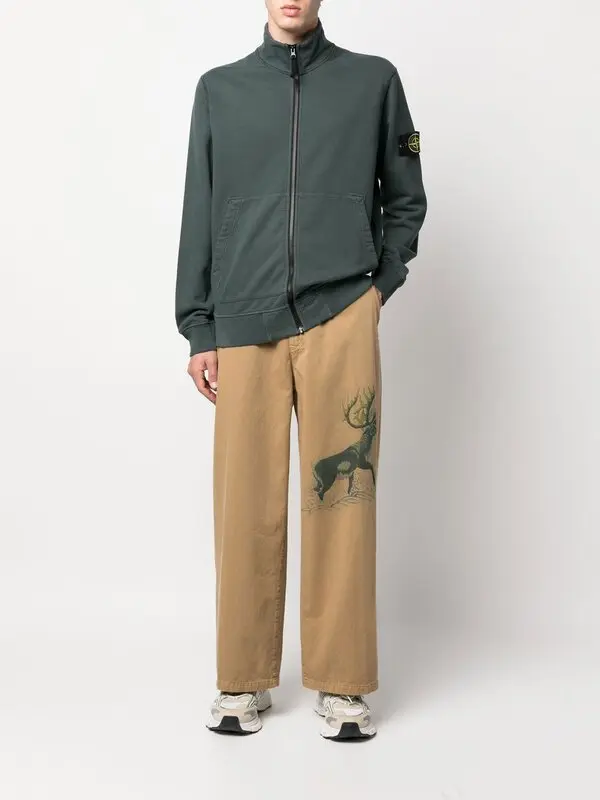 Incotex Graphic-print Wide-leg Trousers