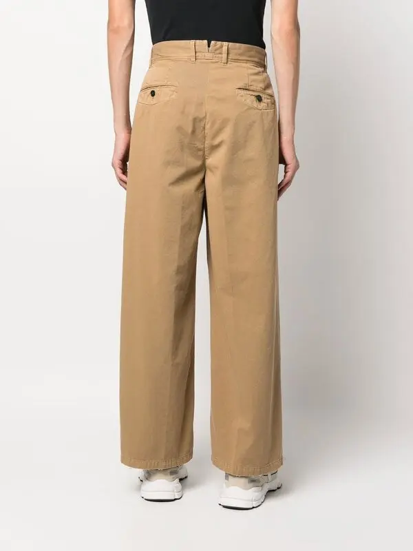Incotex Graphic-print Wide-leg Trousers