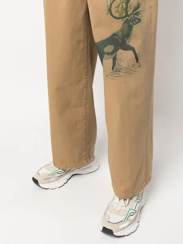 Incotex Graphic-print Wide-leg Trousers