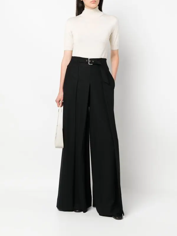 Alberta Ferretti Belted-waist Wide-leg Trousers