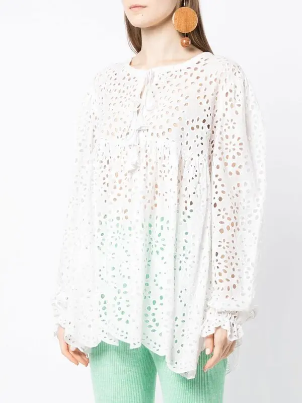 BAMBAH Crochet Flared Blouse