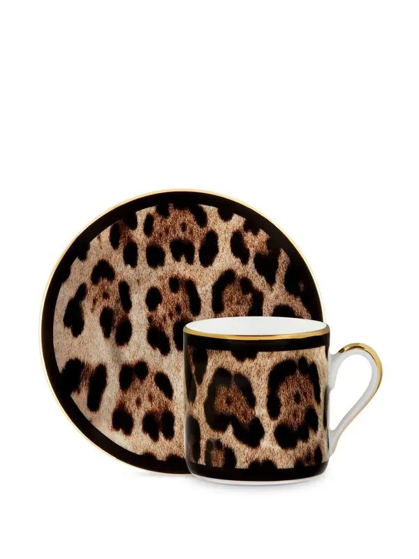 Dolce & Gabbana Leopard-print Porcelain Espresso Set