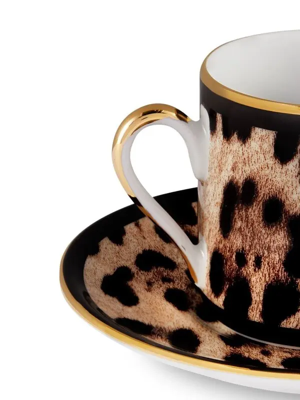 Dolce & Gabbana Leopard-print Porcelain Espresso Set
