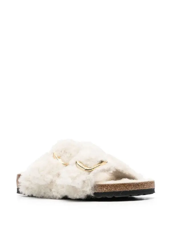 BIRKENSTOCK Buckle-fastening Shearling Slides