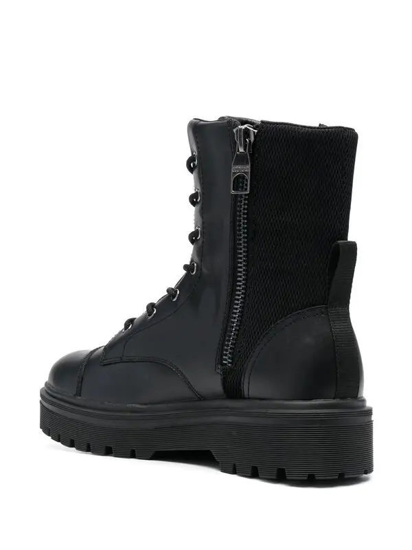 Versace Calf Leather Lace-up Combat Boots