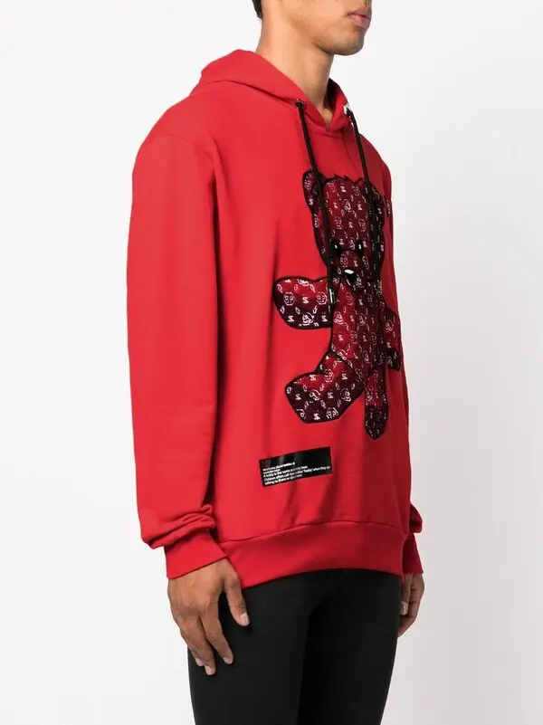 Philipp Plein Teddy Bear Long-sleeve Hoodie - Red