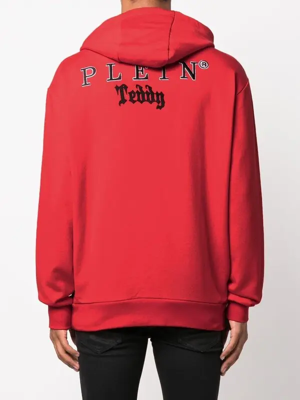 Philipp Plein Teddy Bear Long-sleeve Hoodie - Red