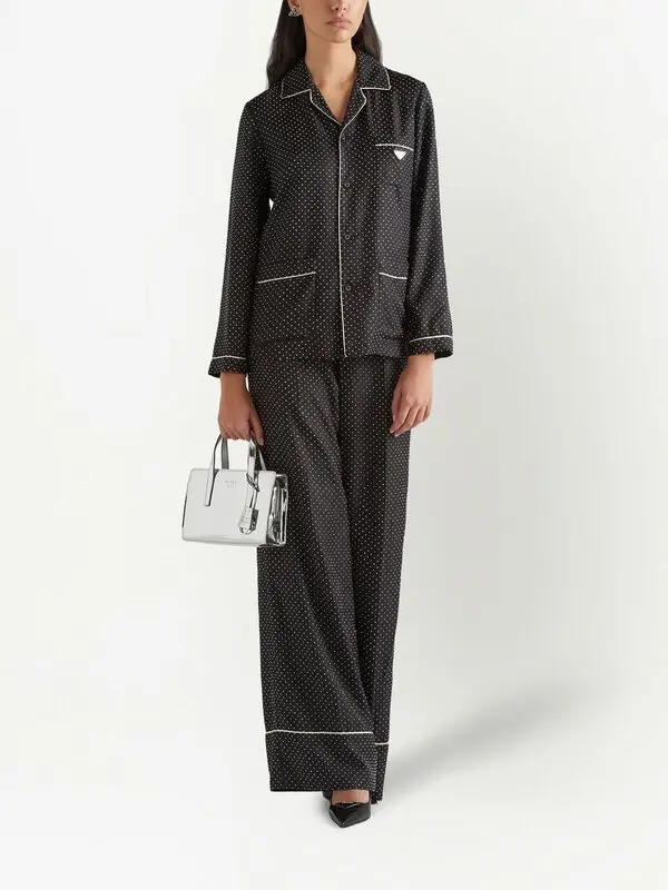 Prada Embroidered Twill Pajamas