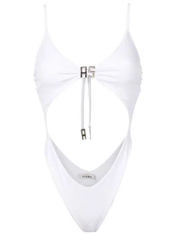 AMIR SLAMA Cut-out One-piece Swimsuit - White