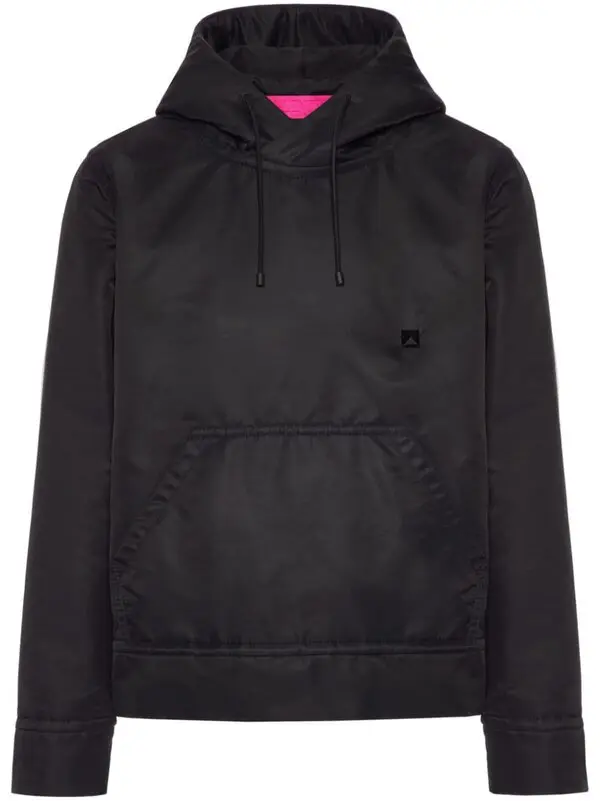 Valentino Garavani Stud-detail Padded Hoodie - Black