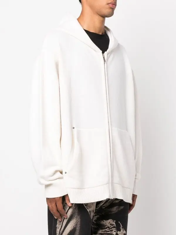 424 Zip-up Wool-blend Hoodie - White