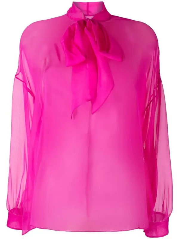 Valentino Garavani Sheer Tie-fastening Blouse