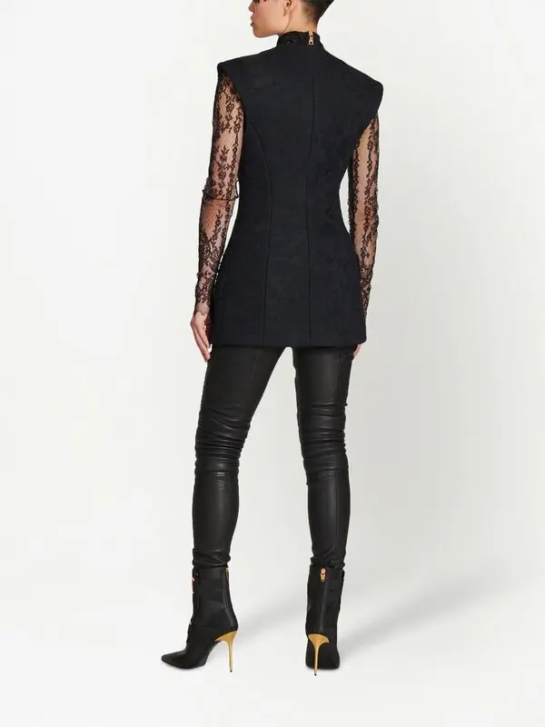 Balmain Plunging V-neck Sleeveless Jacket