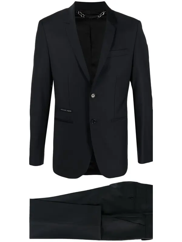 Philipp Plein Logo-detail Single-breasted Suit - Blue