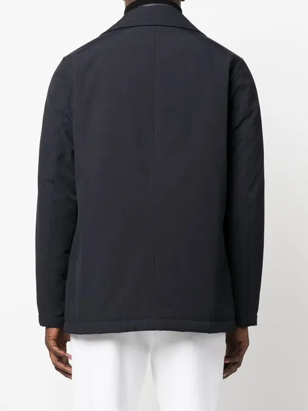 FAY Quilted Double-breasted Coat - Blue