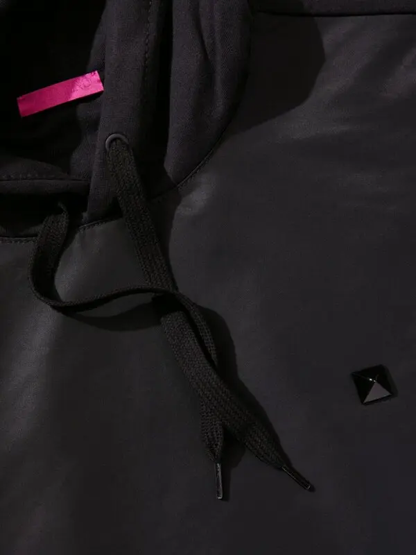 Valentino Garavani Stud Detail Panelled Hoodie - Black