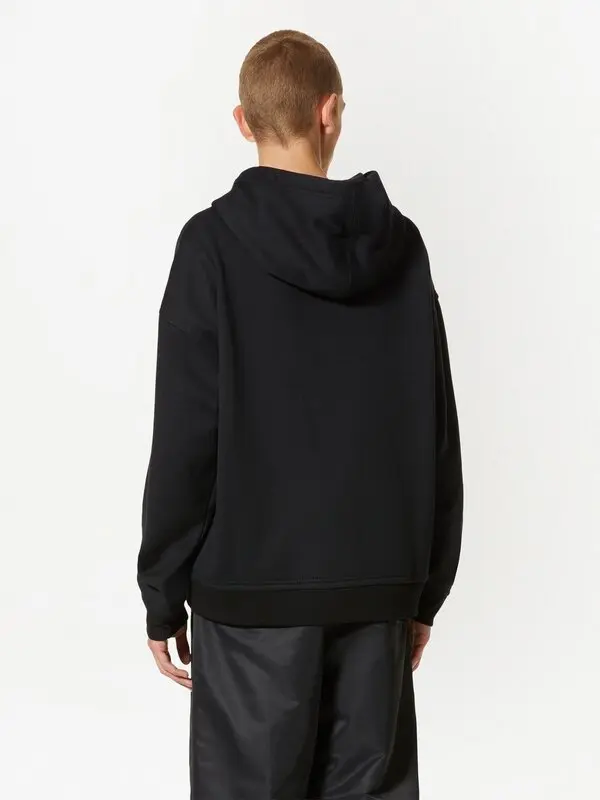 Valentino Garavani Stud Detail Panelled Hoodie - Black