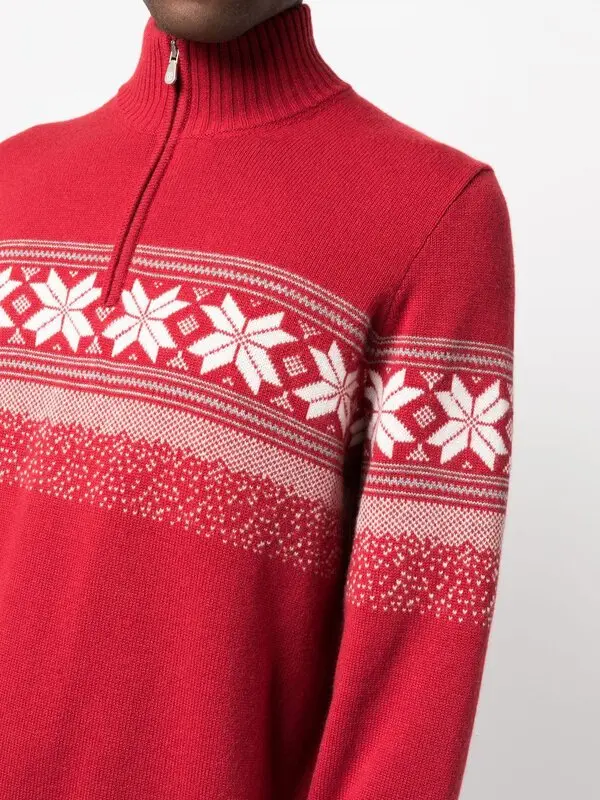 Brunello Cucinelli Fair Isle Zip-neck Jumper