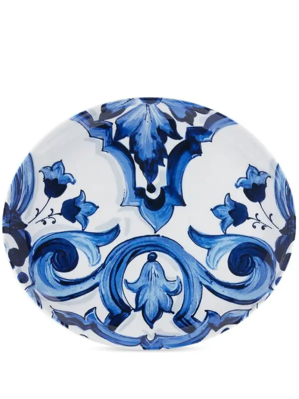 Dolce & Gabbana Porcelain Fiore Platter - Blue