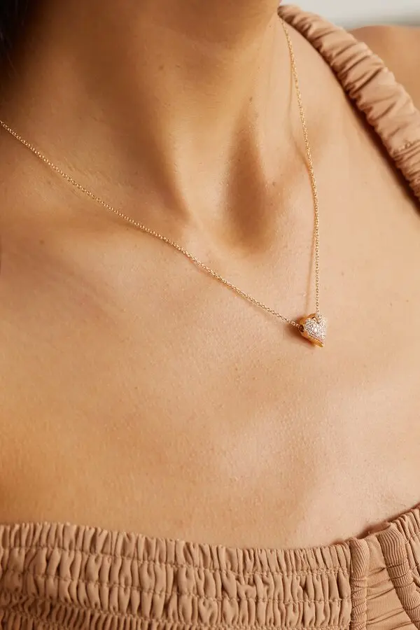 OLE LYNGGAARD COPENHAGEN Hearts Clasp 18-karat Diamond Necklace